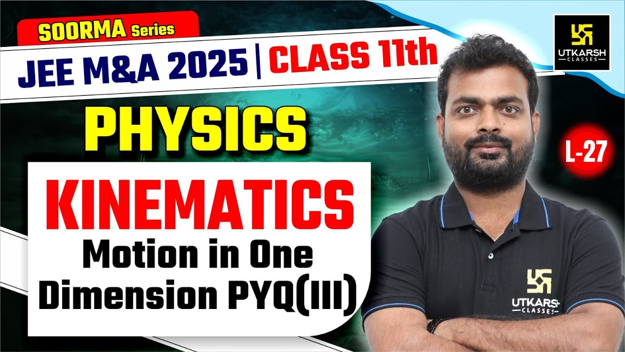 Class 11 Physics | Kinematics - Motion in One Dimension PYQs | JEE M&A 2025 | L-27 | Sarvesh Sir ...