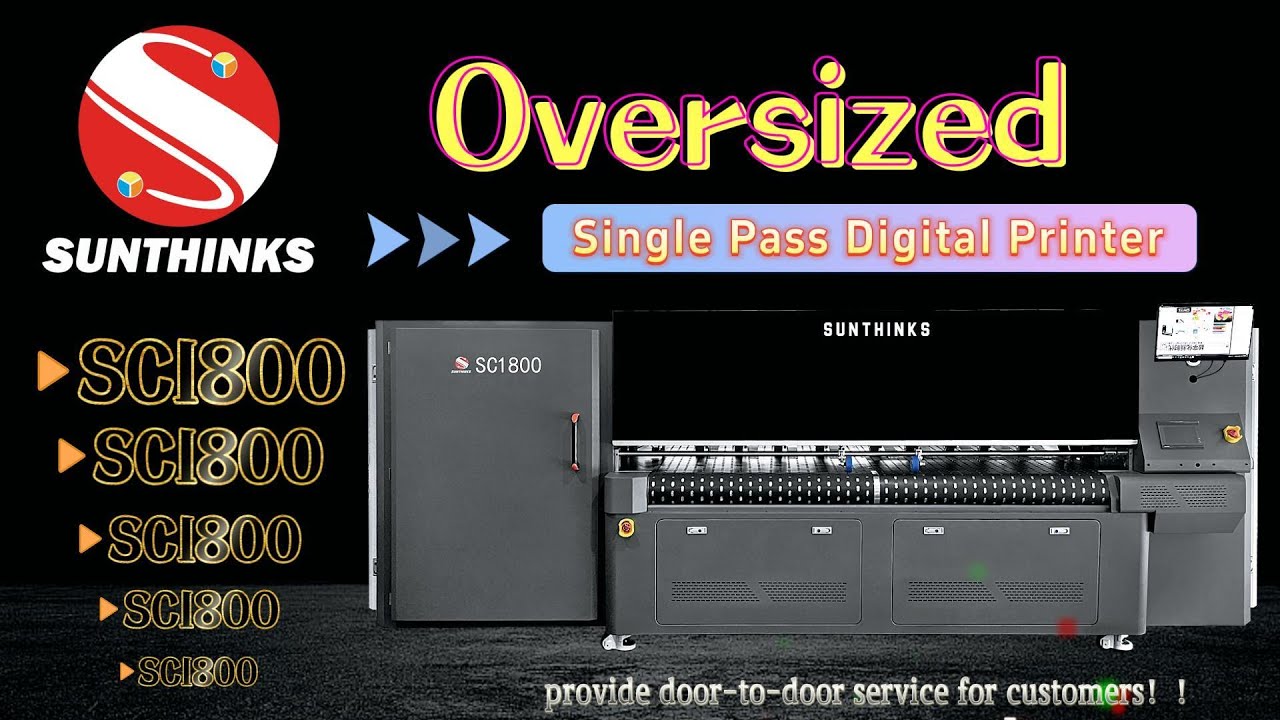 Sunthinks Super Large Size SC1800 Single Pass Digital Printer. - YouTube