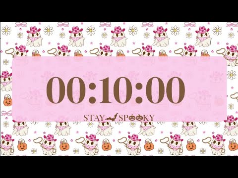 10 Minute Spooky Timer | Cute Pink Halloween Countdown 🌼👻 - YouTube