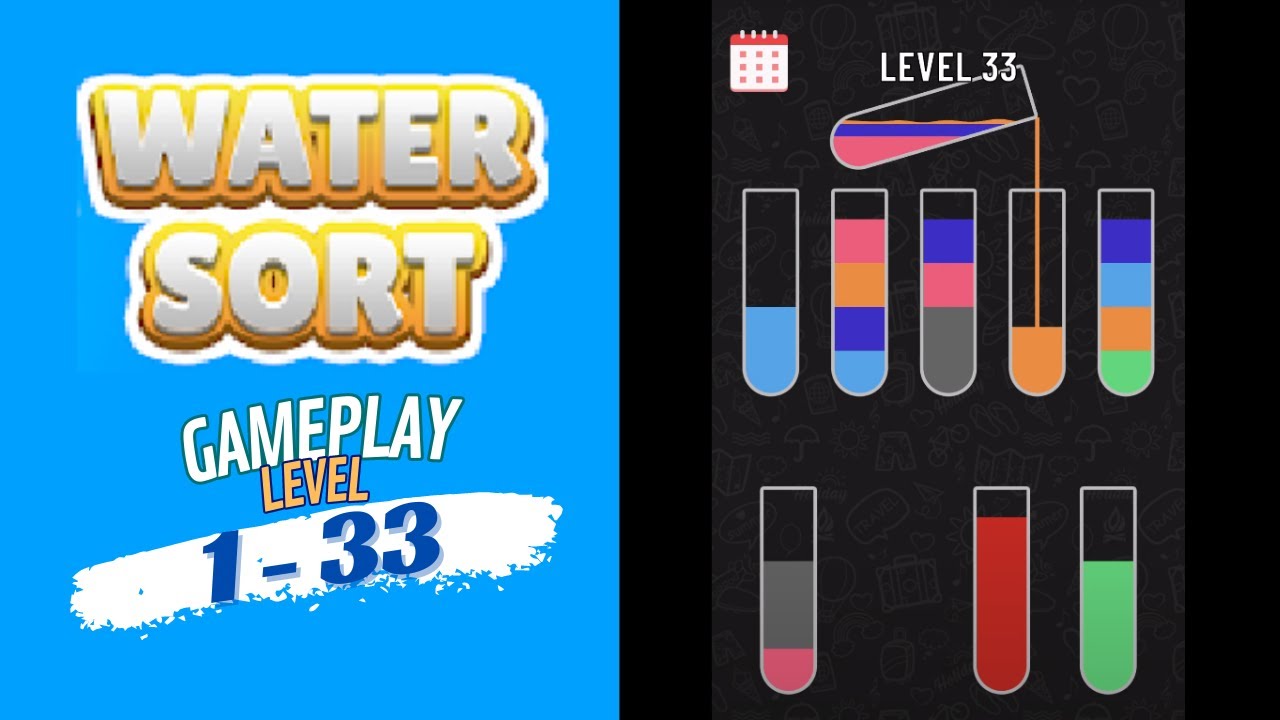 🏅 Water Sort 🧪 LEVELS 1 - 33 🧪 GAMEPLAY 🎮 FULL GAME - YouTube
