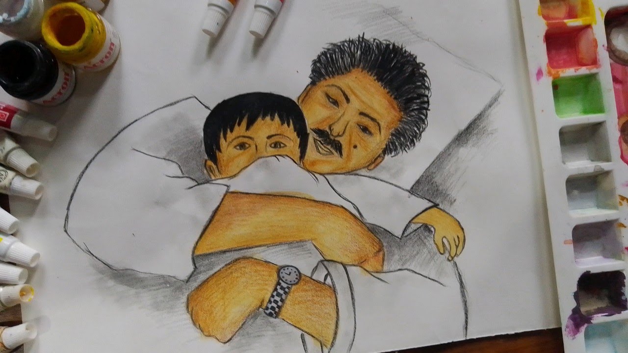 Sheikh Rasel with Bangabandhu drawing. || How to draw Sheikh Rasel ...