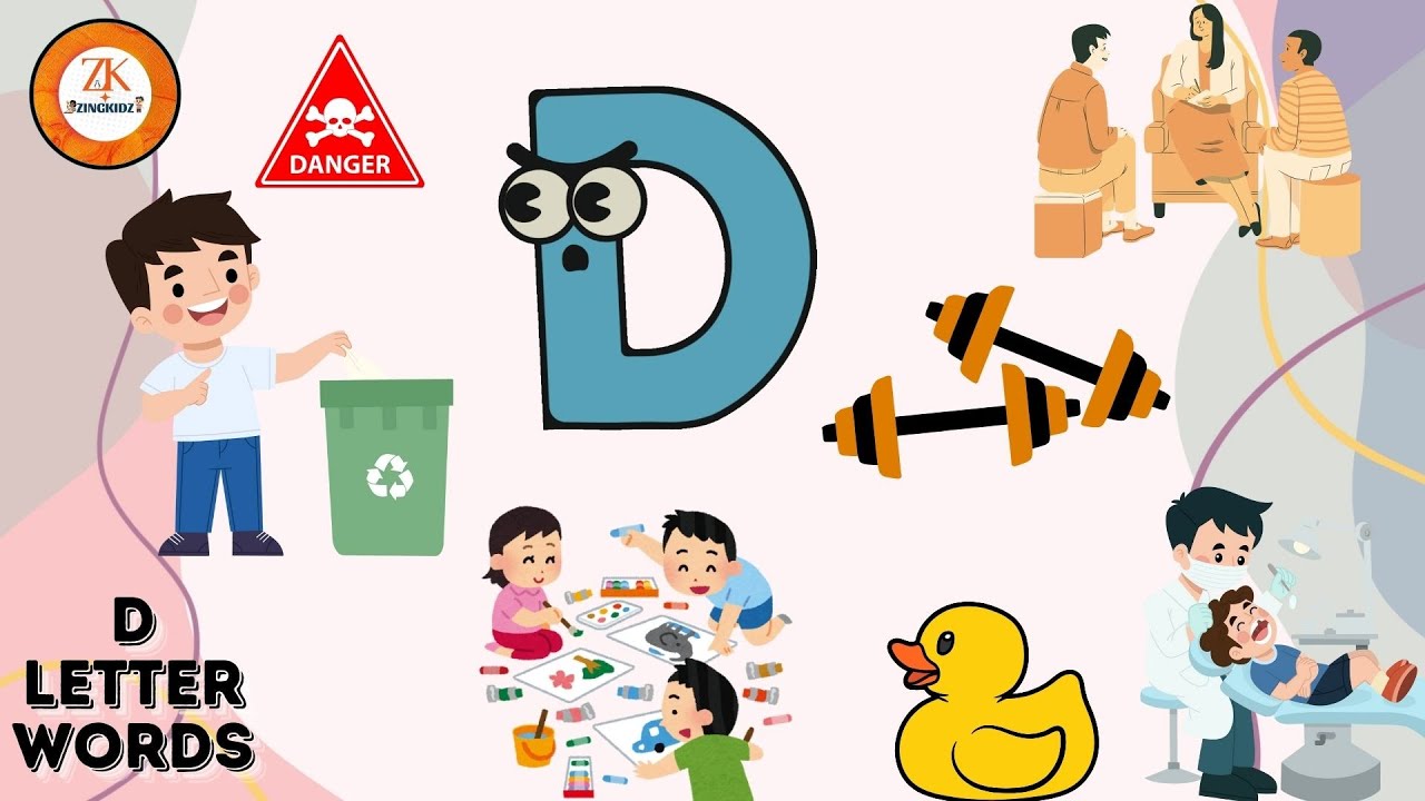 D Letter Words || Learn D Letter Words For Kids || ZingKidz - YouTube