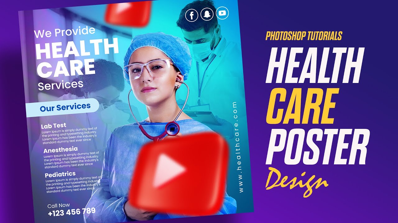 Eye Catching Health Care Social Media Poster Design | Photoshop - YouTube