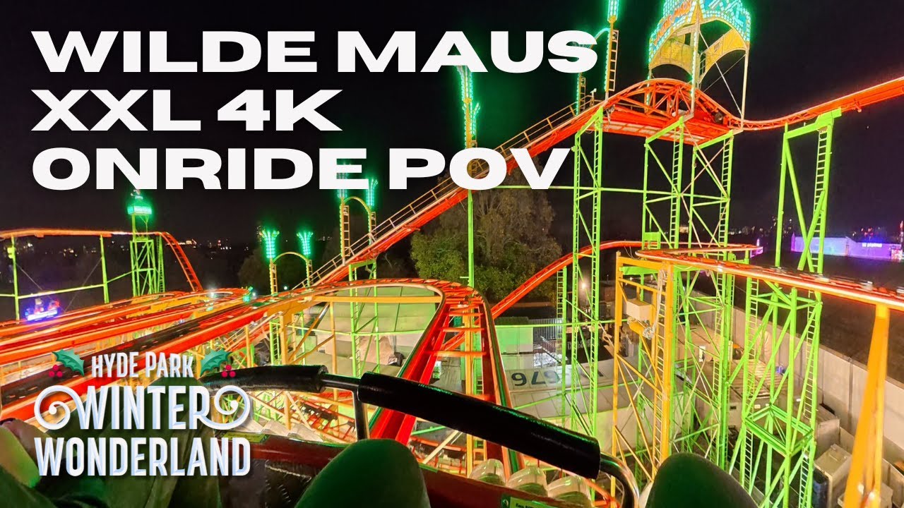 Wilde Maus XXL Wild Mouse Roller Coaster – Night 4K POV | Hyde Park ...