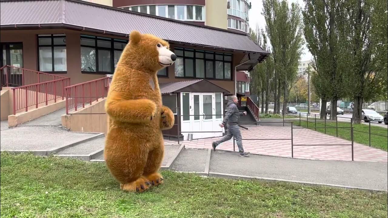 Медведь танцует надувной костюм - YouTube