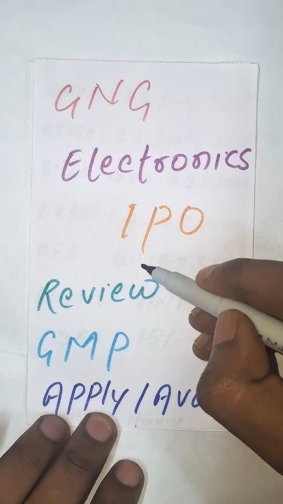 GNG Electronics IPO Review | Apply or Avoid | GMP Today | Listing Gain | GNG IPO Review - YouTube