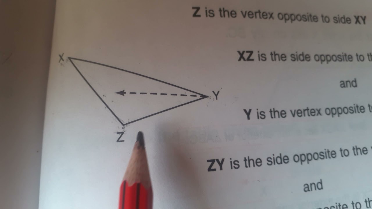 triangles class 6 side opposite and vertex opposite - YouTube