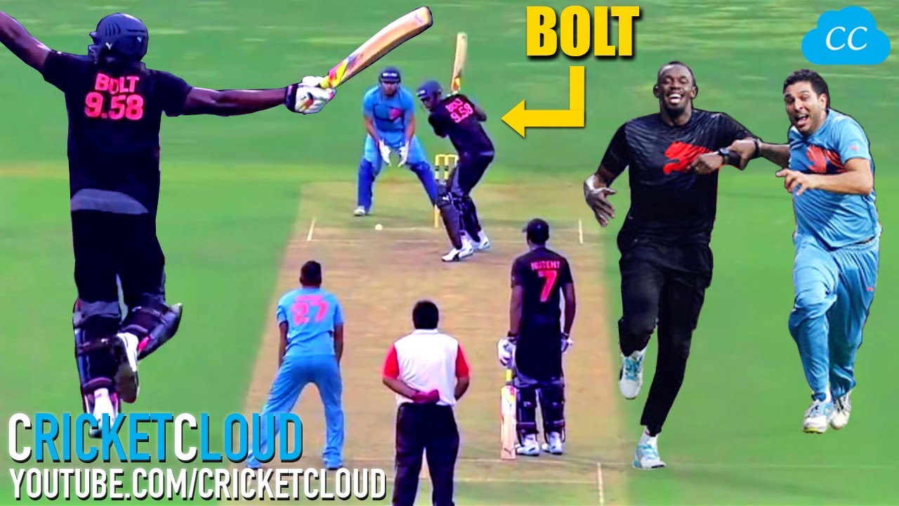 If USAIN BOLT Play CRICKET & Yuvraj Singh RACE !! - YouTube