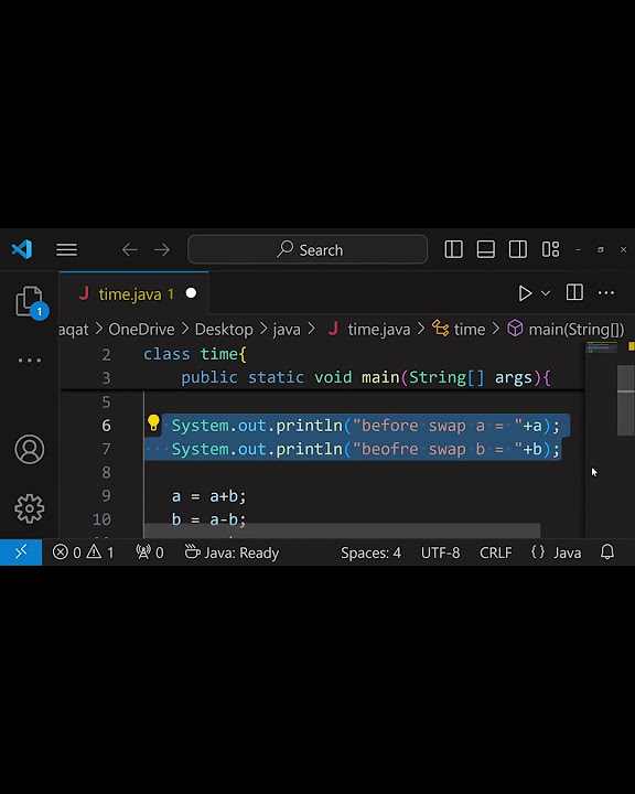 swap two numbers in java without using third variable #coding#java #automobile #education #learn ...