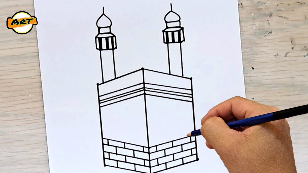 Makkah drawing 🕋 Kaaba Drawing Tutorial /How to draw Makka - YouTube