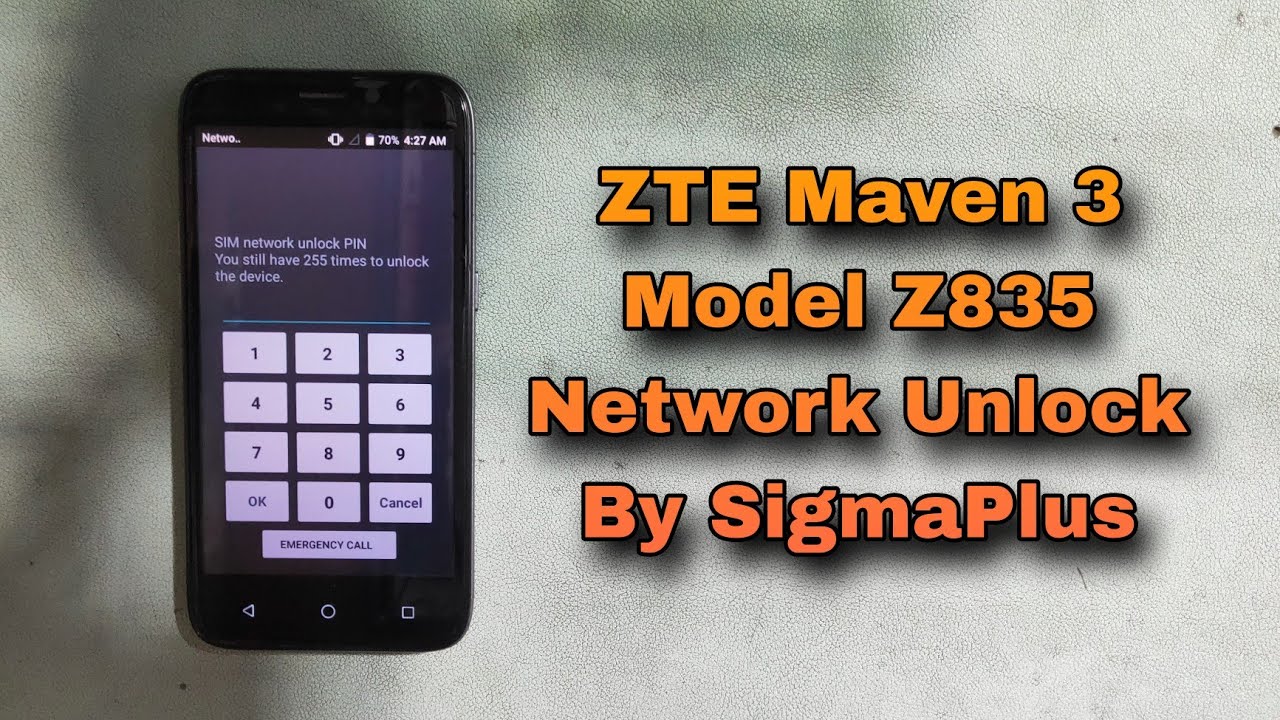 How To ZTE Maven 3 Network Unlock Model Z835 SIM Network Unlock By ...