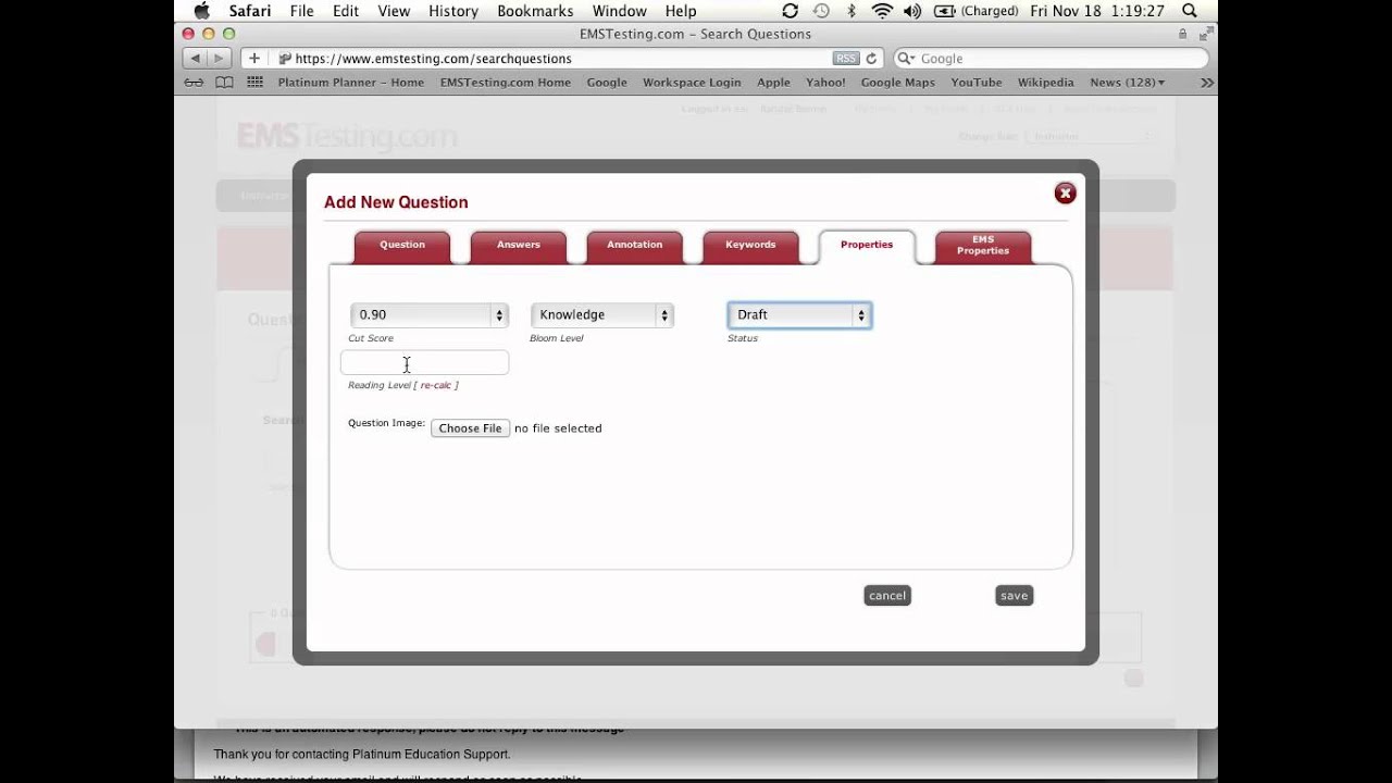 How to add test questions to emstesting.com - YouTube