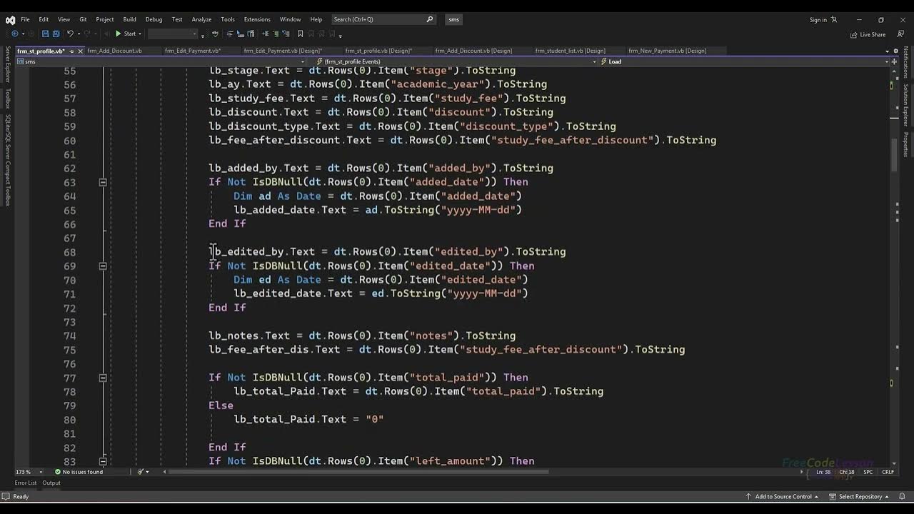 48 | Form Edit Payment- Part 3: Save the Reason for Payment's edit in Database - VB.NET & SQL ...