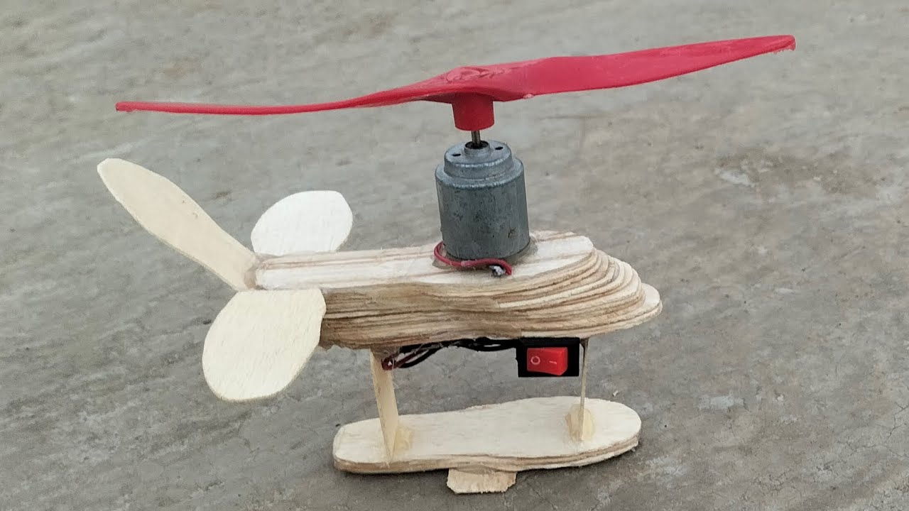 how to make chamuch helicopter with and motor fan helicopter - YouTube
