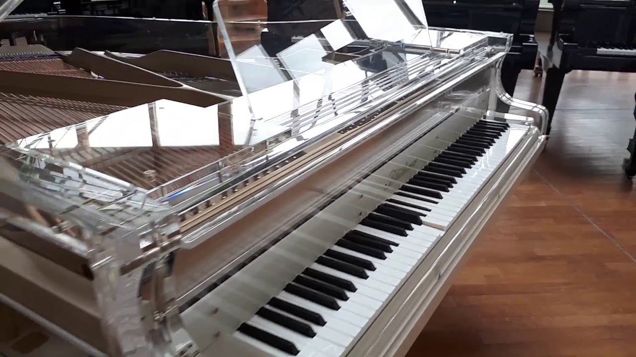 Just delivered.... Fully Transparent Lucid luxury grand piano - YouTube