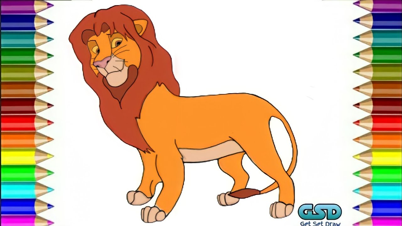 How To Draw Simba ( Grown up) From The Lion King | Easy | Step By Step ...