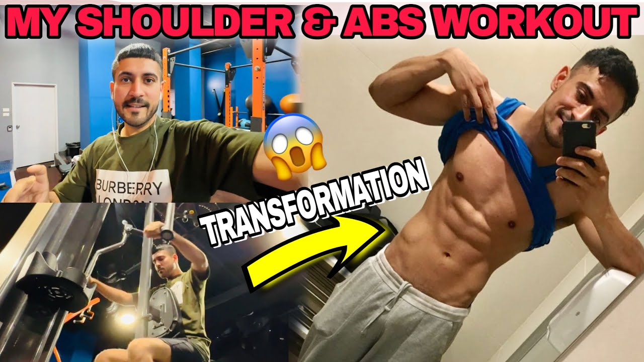 MY SHOULDER & ABS WORKOUT | GYM TRANSFORMATION - YouTube