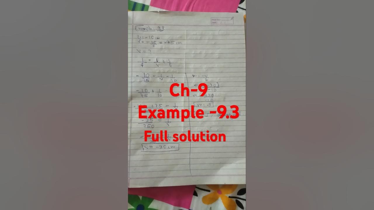 Class12th physics chapter 9 example 9.3 ray otics - YouTube