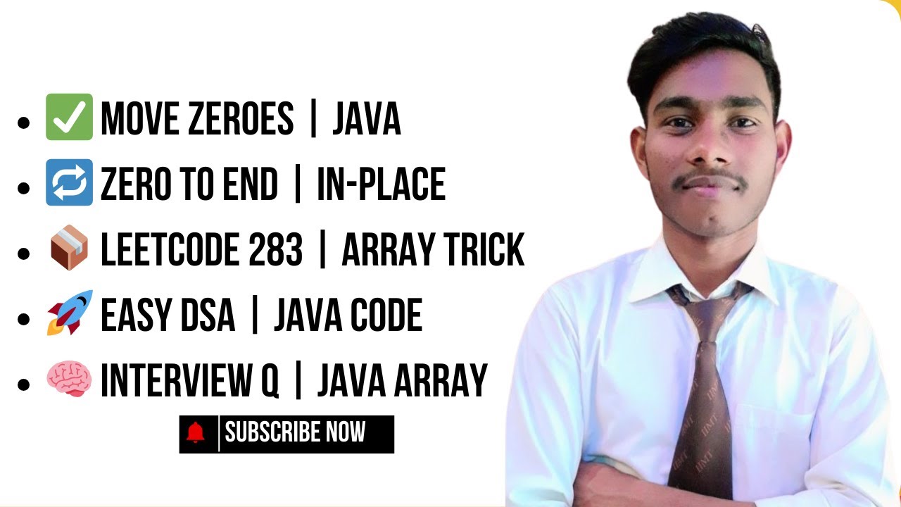 How to Move All Zeroes to End in Array (Java) | LeetCode 283 Explained - YouTube