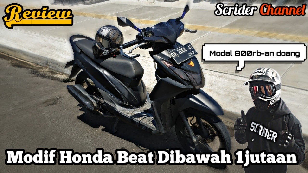 Modif Honda Beat FI 2013 Black Doff & Karbon dibawah 1 juta pt1 ...