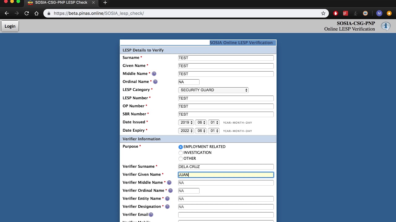 SOSIA Online LESP Verification Tutorial - YouTube
