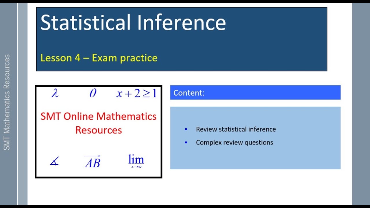 Statistical Inference Lesson 4: Exam Practice - YouTube