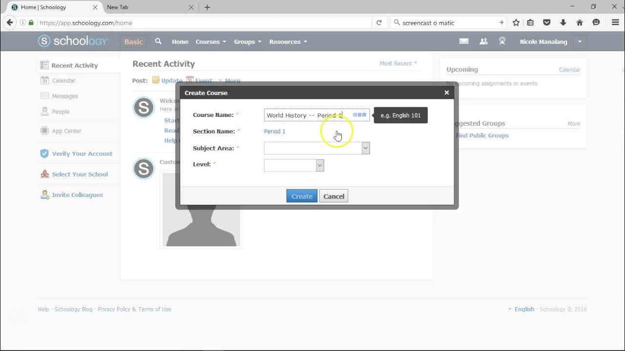 How to add courses on Schoology - YouTube