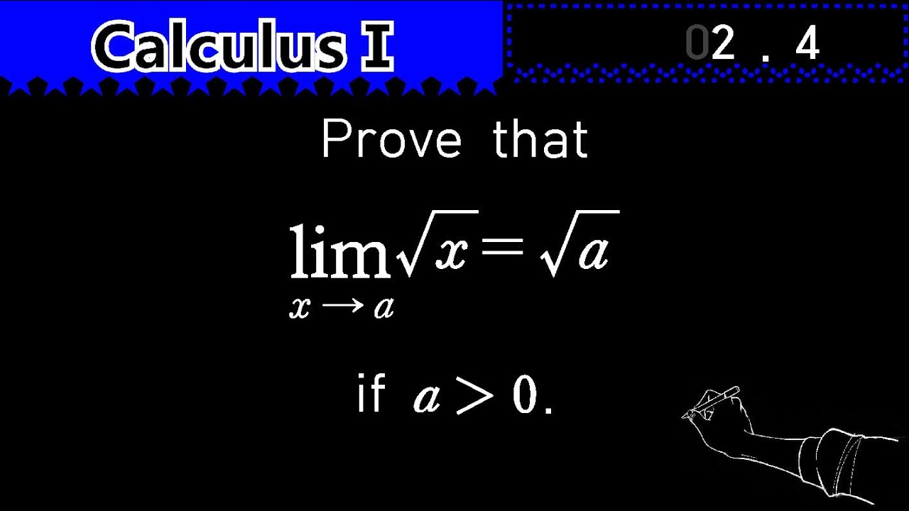 x to a, lim root(x)=root(a) ★Cal0204ⓔ137 proof: epsilon-delta ...