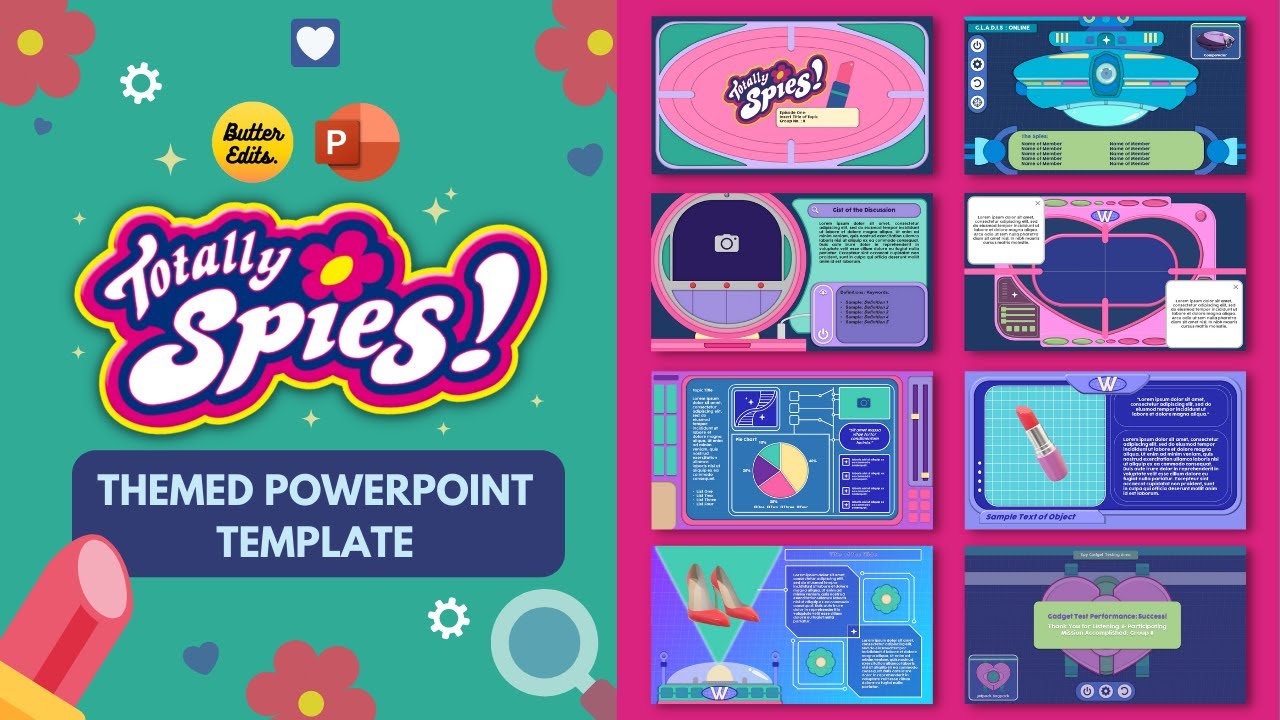 Totally Spies Themed PowerPoint Template | Animated PowerPoint Template ...