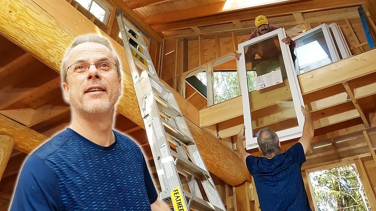 Installing roof and windows on our POST and BEAM log cabin | Lock 🏡 up ...
