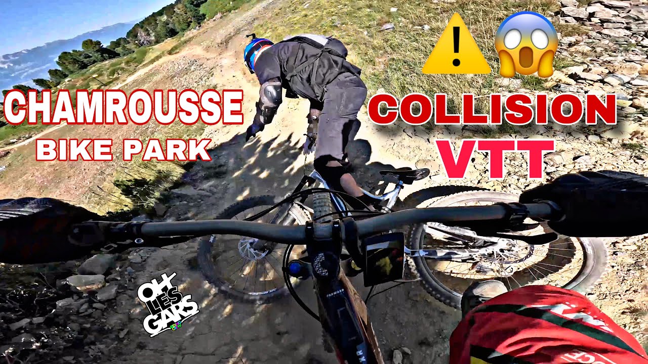 ⚠️COLLISION VTT⚠️ JUJU CRASH bike park de Chamrousse - YouTube