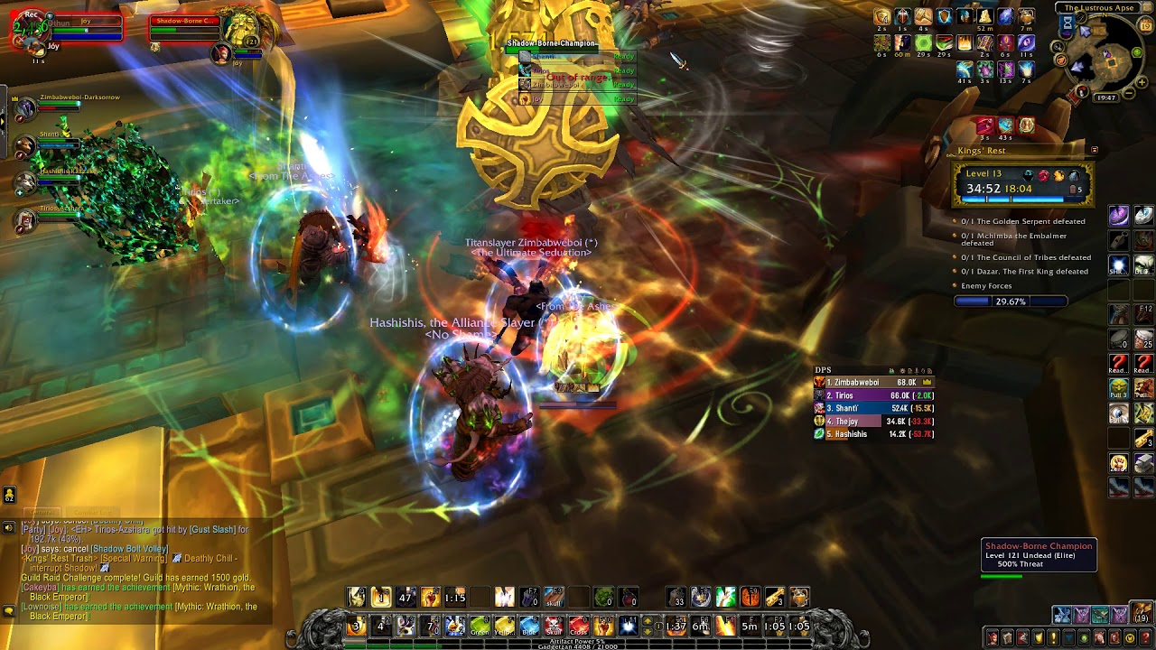 Kings' Rest Mythic +13 score +1 FORTIFIED BURSTING VOLCANIC AWAKENED ...