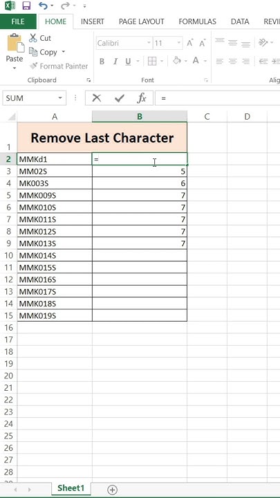 How to Remove the Last Character from Text in Excel | Easy Formula Tricks#excel - YouTube