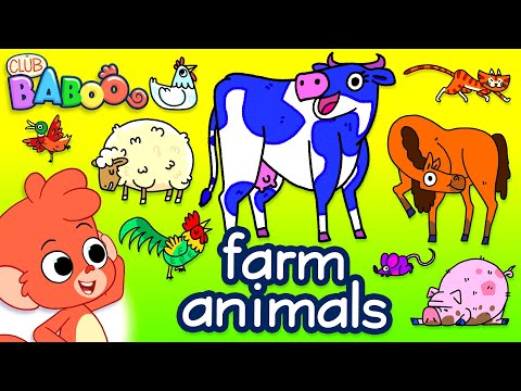 Learn Farm Animals For Kids | Domestic Barnyard Animals Names and Sounds for Children | Club Baboo