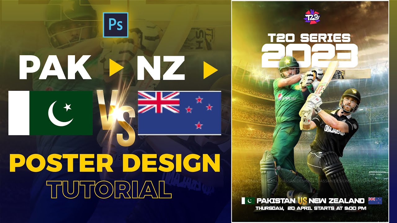 Pakistan vs New Zealand Match | Poster Design Babar Azam | Kane ...