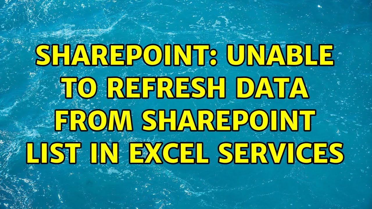 Sharepoint Unable To Refresh Data From Sharepoint List In Excel sharepoint-unable-to-refresh-data-from-sharepoint-list-in-excel