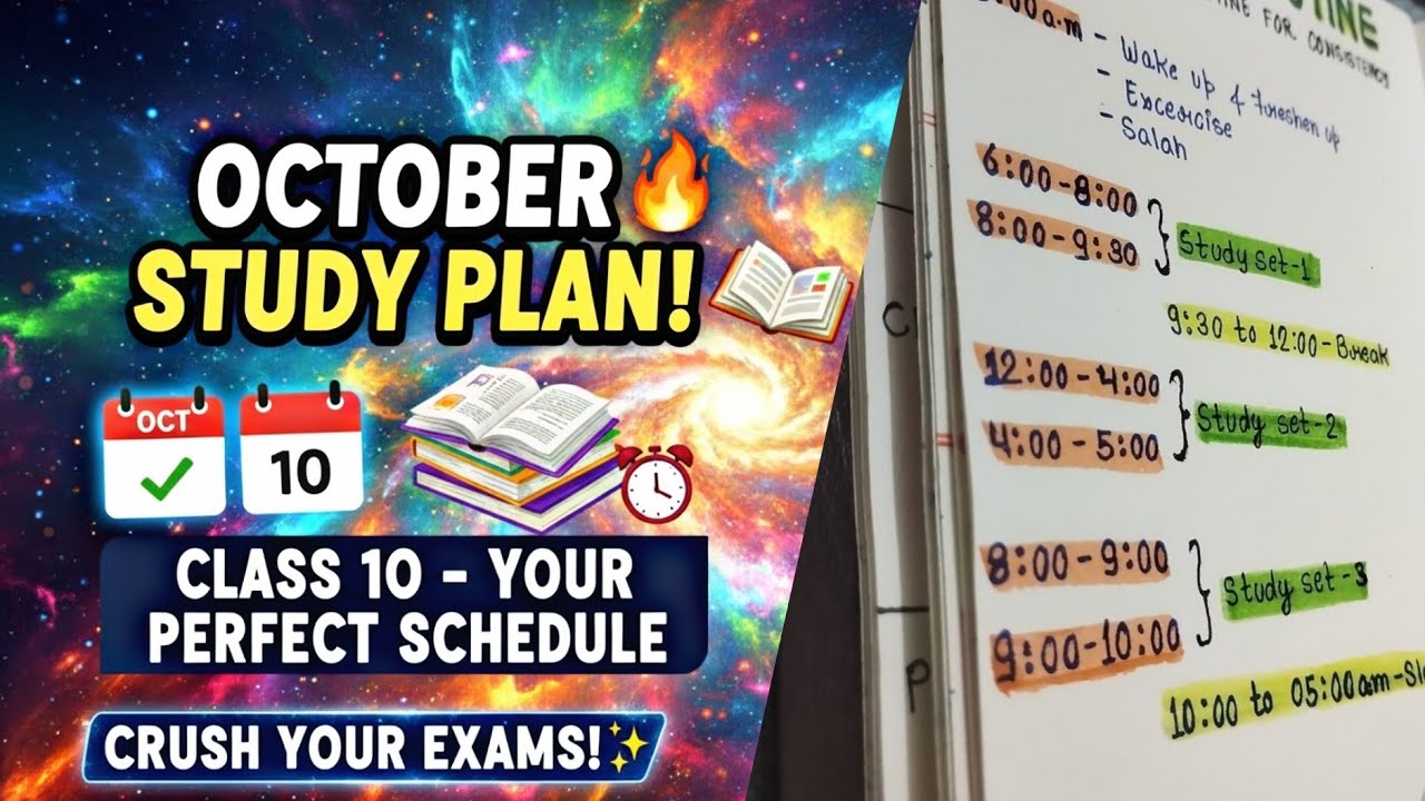 Class 10 October Study Plan 2025 | Perfect Time Table & Full Strategy ...