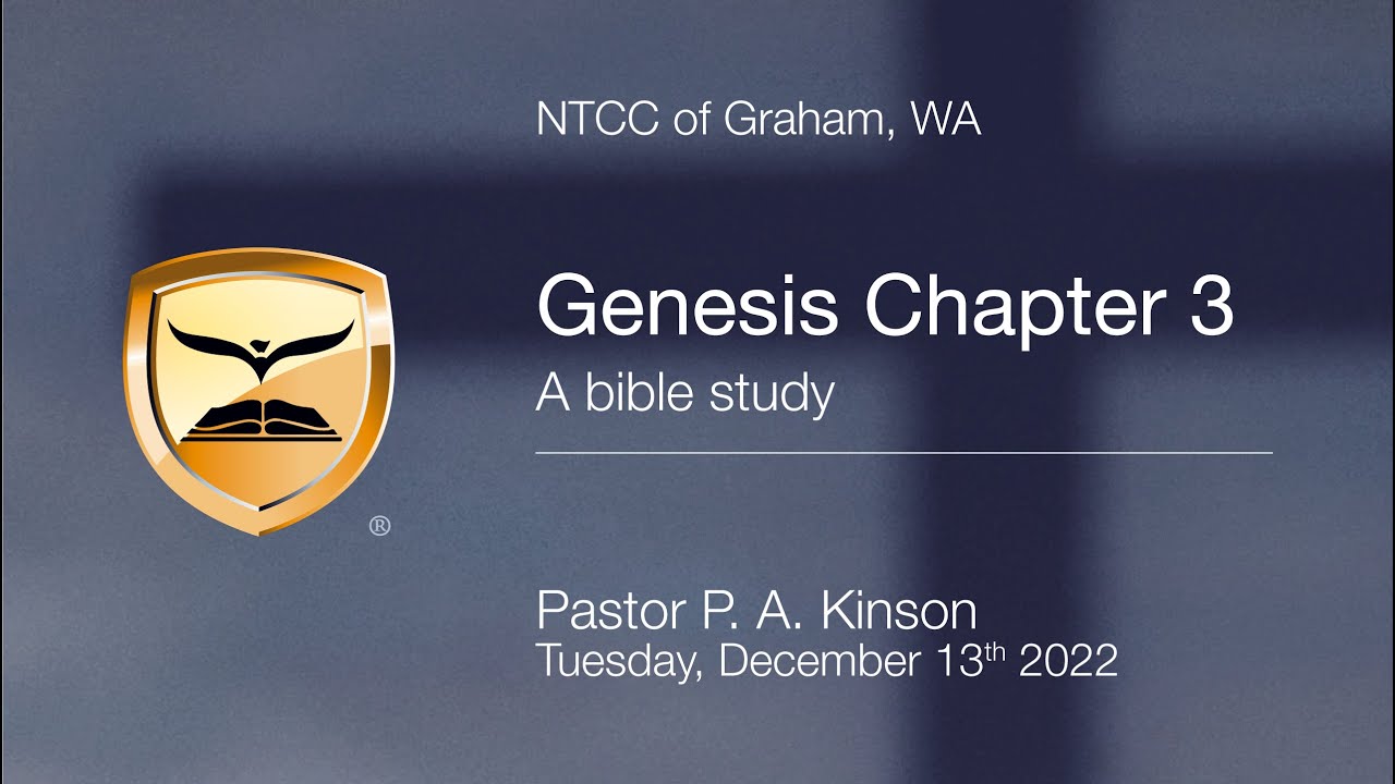 Genesis Chapter 3 — Bible Study — Pastor P.A. Kinson - YouTube