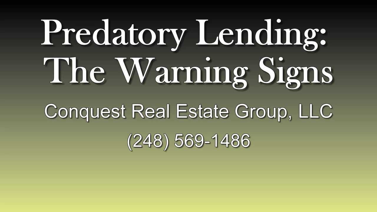 Predatory Lending: The Warning Signs - YouTube