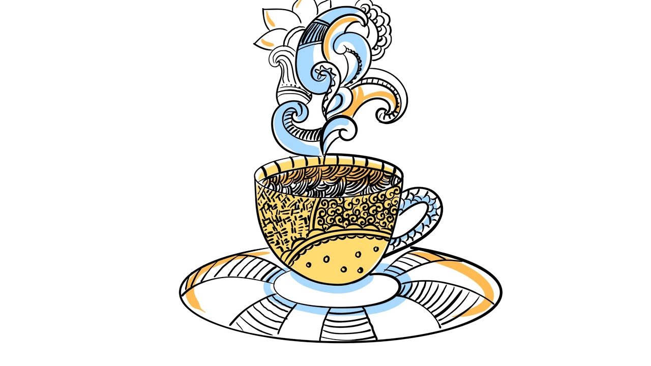 How to draw a cup printing design easy step by step process #cupdrawing ...