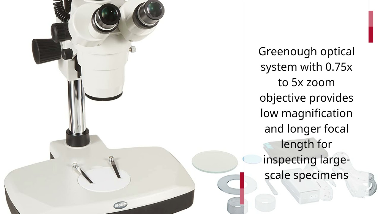 Motic 1100200500191 SMZ 168 TL Trinocular Stereo Zoom Microscope - YouTube