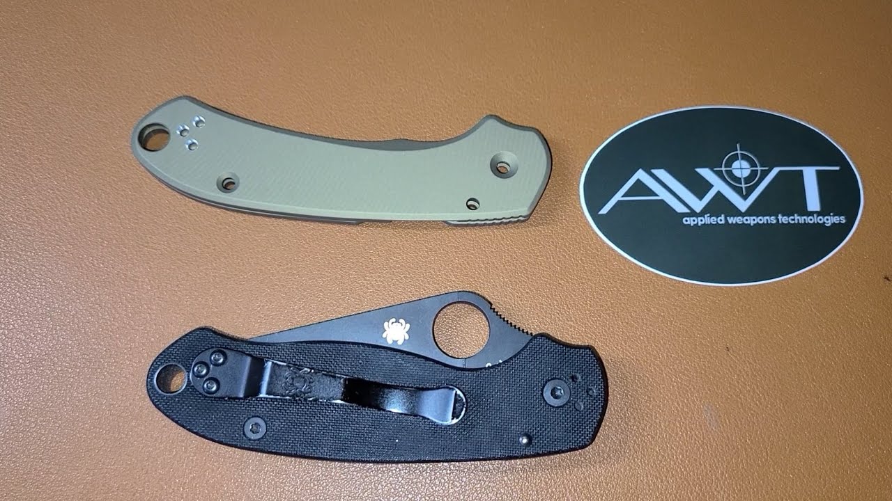 Spyderco Para 3 AWT Applied Weapons Technologies Skinny Aluminum Scales ...
