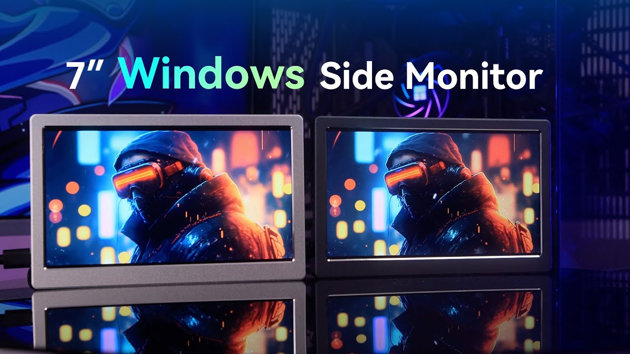Windows side monitor, usb display, 7", with CNC metal case - YouTube