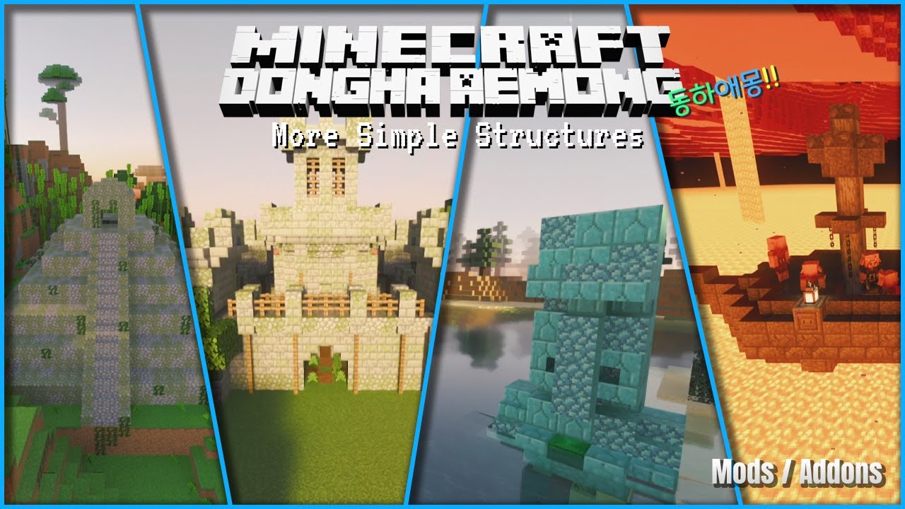 🌸Minecraft PE - More Simple Structures Add-ons/Mods(1.17+) - YouTube