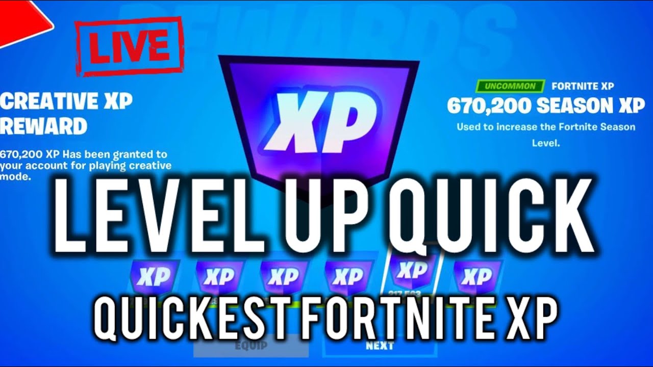 Levelling UP QUICK Max XP Fortnite LIVE Completing the Battlepass - YouTube