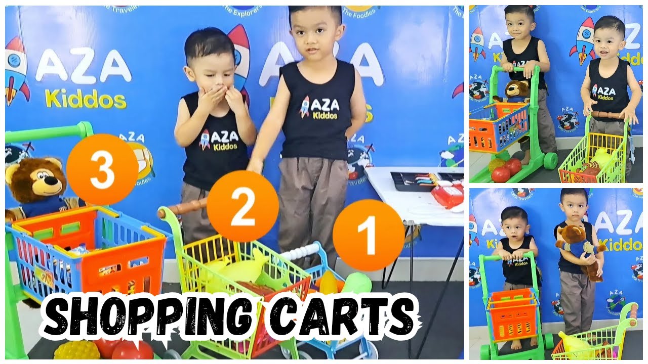 Kiddos Review Three Sizes of Shopping Carts and Name Their Accessories ...