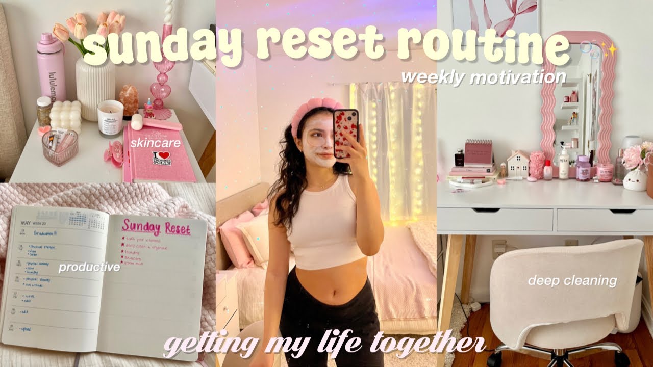 sunday RESET routine 🫧 deep cleaning & organizing, skincare, productive ...