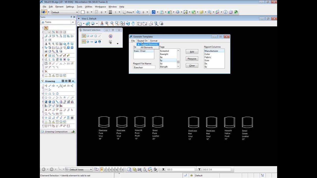 Intermediate Bentley Microstation V8i Tutorial | Generating Tag Data ...
