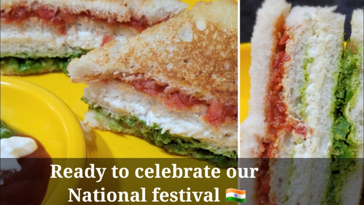 Tri color toasted sandwich recipe l Tri color sandwich l Tri color ...