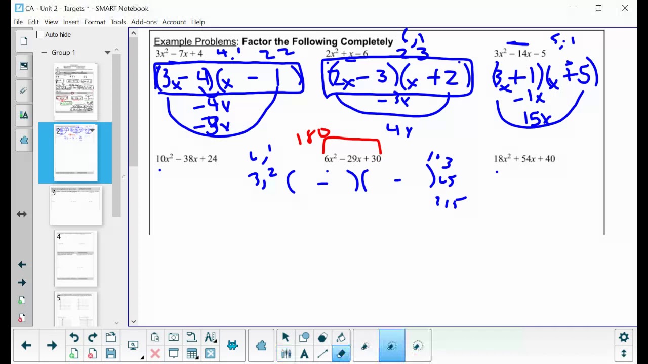 Factoring Trinomials where a greater than 1 - YouTube